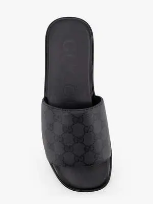 Gucci Denim Sandals With Gg Motif - Multicolor