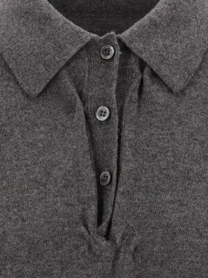 MAISON MARGIELA Virgin Wool Polo Sweater - Gray