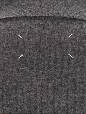 MAISON MARGIELA Virgin Wool Polo Sweater - Gray