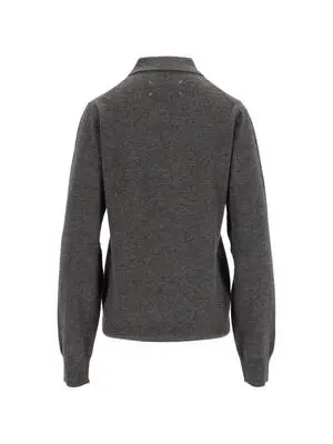 MAISON MARGIELA Virgin Wool Polo Sweater - Gray