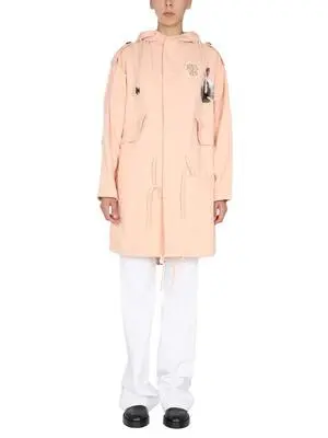 Raf Simons Parka With Logo Patch - Pink