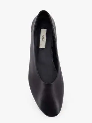 TOTEME Leather Ballerinas - Black