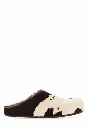Marni Printed Calf Hair Fussbett Slippers - Multicolor