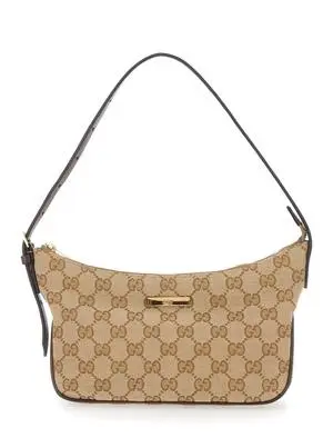 Gucci Lady Lunetta' Beige Mini Bag With Logo Plate On The Front And Adjustable And Removable Strap In Gg Supreme Canvas For - Multicolor