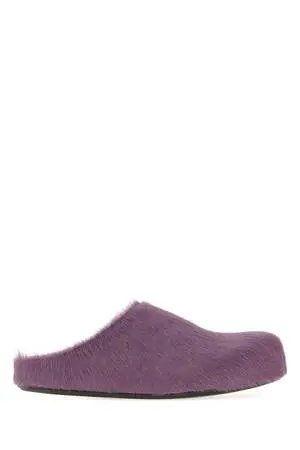 Marni Calf Hair Fussbett Slippers - Purple