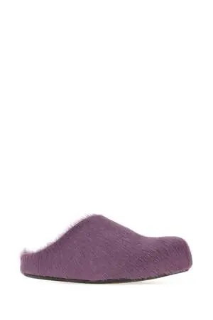 Marni Calf Hair Fussbett Slippers - Purple