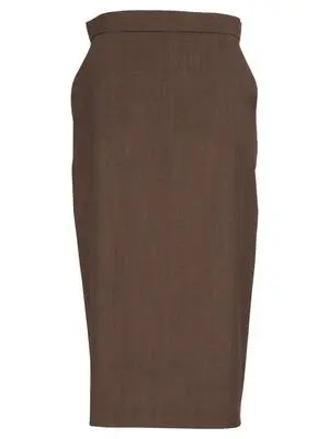 Max Mara Wool Gabardine Pencil Skirt - Brown