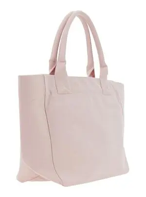 GANNI Trapeze Medium' Pink Tote Bag With Logo Lettering And Print On The Front In Cotton For - Multicolor