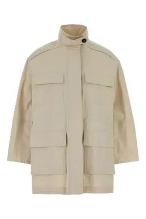 Brunello Cucinelli Sand Cotton Blend Jacket - Brown