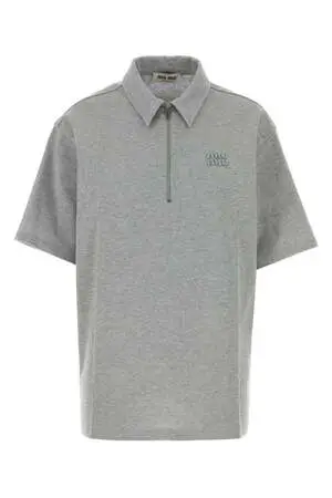Miu Miu Cotton Blend Oversize Polo Shirt