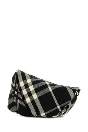 Burberry Embroidered Fabric Medium Shield Crossbody Bag