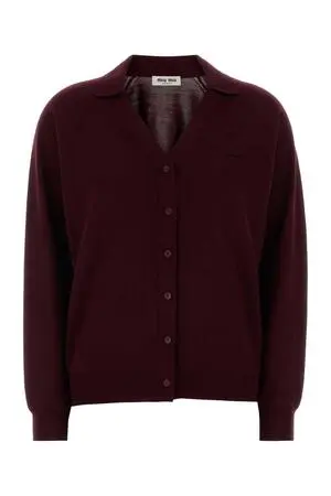 Miu Miu Virgin Wool Cardigan - Red
