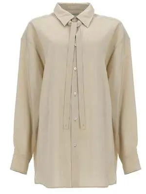 LEMAIRE Camicia Lunga Con Cravatta - Cream