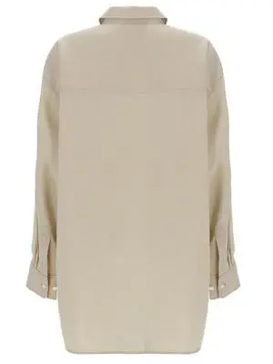 LEMAIRE Long Shirt With Tie Detail - Cream