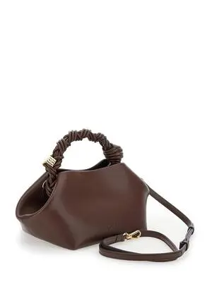 GANNI Leather Handbag With Butterfly Logo - Multicolor
