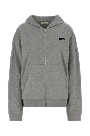 Miu Miu Grey Cotton Sweatshirt - Gray