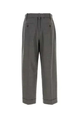 Brunello Cucinelli Grey Stretch Wool Blend Pant