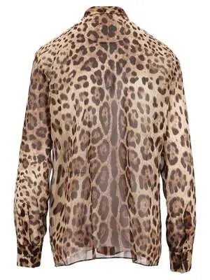 Dolce & Gabbana Leopard Print Chiffon Shirt