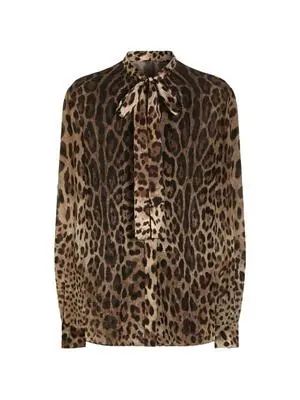Dolce & Gabbana Leopard Print Silk Shirt
