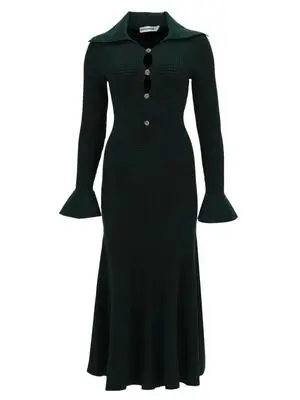 SELF-PORTRAIT Midi Dress With Cut-out - Green