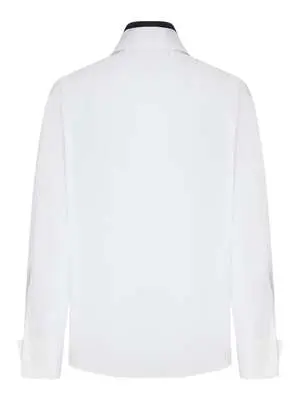 Sacai Cotton-blend Shirt With Integrated Tie