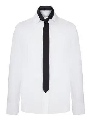 Sacai Cotton-blend Shirt With Integrated Tie