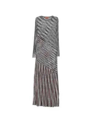 Missoni Long Striped Dress Embellished With Sequins - Multicolor