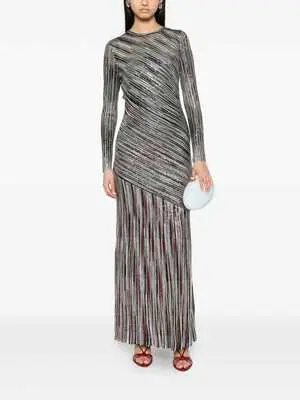 Missoni Long Striped Dress Embellished With Sequins - Multicolor