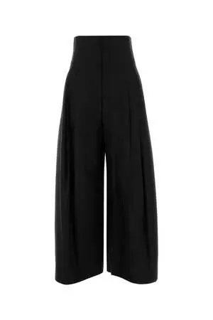 Brunello Cucinelli Cotton Blend Palazzo Pant - Black