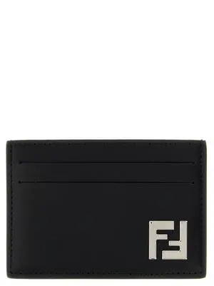 Fendi Slim Squared Ff' Card Holder - Black