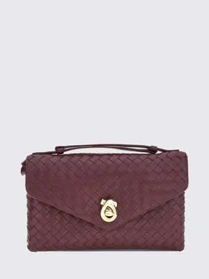 Bottega Veneta Knot Lock Woven Leather Bag - Red