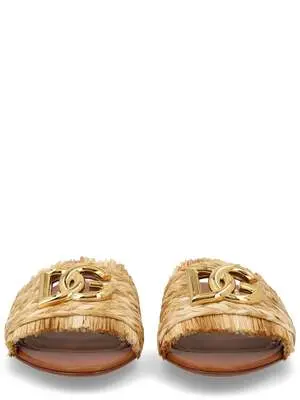 Dolce & Gabbana Sandal With Logo - Cream