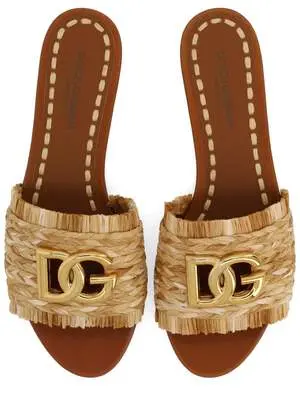 Dolce & Gabbana Sandal With Logo - Cream
