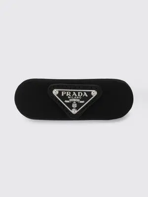 Prada Re-nylon Hair Clip With Triangle Logo - Black
