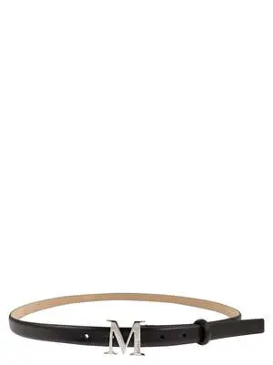 Max Mara MAX MARA Leather Monogram Belt Black