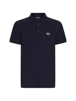 Dolce & Gabbana Polo Shirt With Applique - Blue