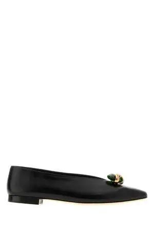 JIMMY CHOO Nappa Leather Margot Ballerinas - Black