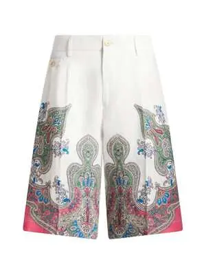 Etro Paisley Print Shorts - White