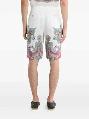 Etro Paisley Print Shorts - White