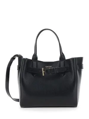 TOM FORD Handbag 'audrey Piccola' With Adjustable Strap And Logo Lettering On The Front In Grained Black Leather For - Multicolor