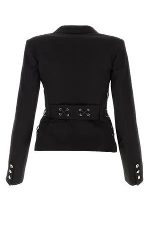 Alessandra Rich Fitted Jacket With Lace Up Details - Multicolor