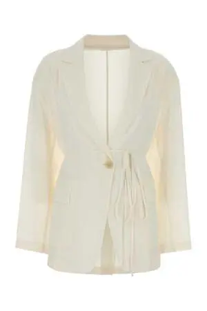 Brunello Cucinelli Silk Blazer - White