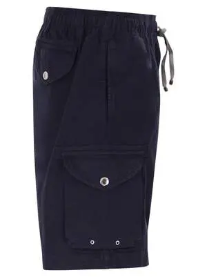 Brunello Cucinelli Cotton Gabardine Bermuda Shorts - Blue