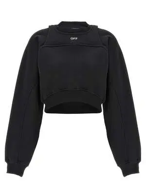 Off-White Cropped Sweatshirt - Multicolor