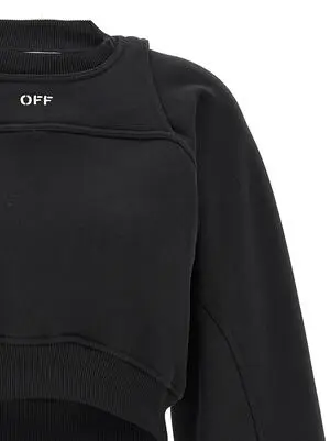 Off-White Cropped Sweatshirt - Multicolor