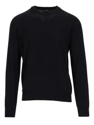 Giorgio Armani Crew Neck Wool Sweater - Blue