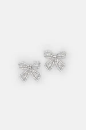 SELF-PORTRAIT Crystal Bow Earrings - Multicolor