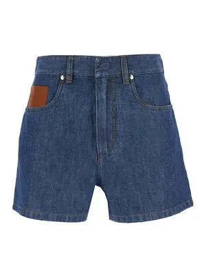 Fendi Chambray Denim Shorts - Multicolor