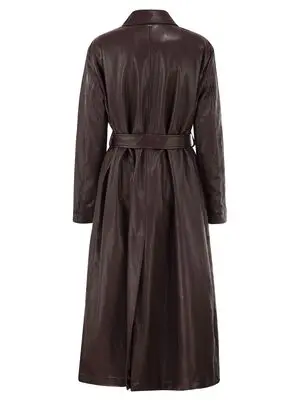 Herno Long Belted Leather-effect Coat