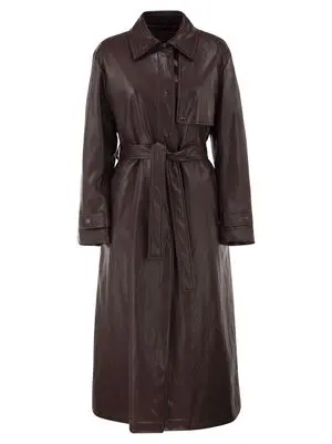 HERNO HERNO Leather-Effect Belted Coat